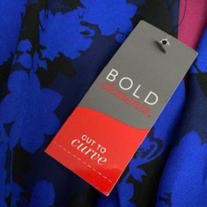 BOLD elements | Tops | Bold Elements Blue Floral Cold Shoulder Blouse ...